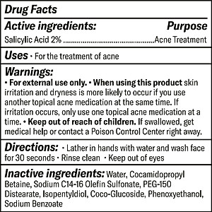 Geologie 2% Salicylic Acid Unscented Face Wash | Fragrance-Free Facial Cleanser for Men & Women | Acne & Oil Control | Non-irritating, Deep Cleansing & BHA Exfoliating Face Wash | 2-Pack