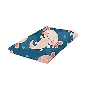 Fleece Blanket Axolotl Throw Blanket - Super Soft Cozy Lightweight Blanket for Couch, Sofa, Bed, Camping, Travel - Microfiber Blanket Gift