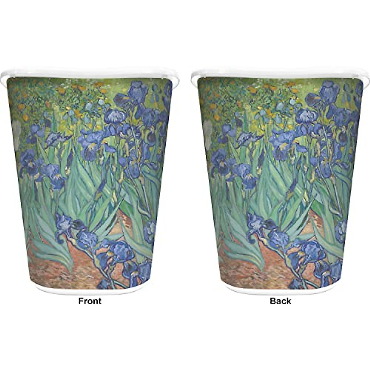 RNK Shops Irises (Van Gogh) Waste Basket - Double Sided (White)