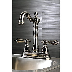 Kingston Brass KB1496AL Heritage Bar Faucet, 4-3/4 inch in Spout Reach, Polished Nickel