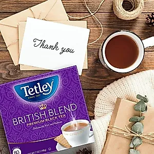 TETLEY Premium Black Tea, Decaffeinated British Blend - Pack of 3 (120 tea bags in total) by SUPREME BOX, WHITE