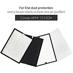 FilterTech Air Purifier Filter Compatible Replacement 1-Year Set for Coway APM-1010DH/APM-1011YH/AP-1011MH