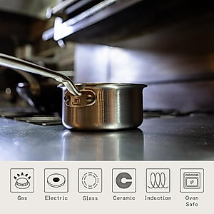 Made In Cookware - 3/4 Quart Stainless Steel Butter Warmer - 5 Ply Stainless Clad - Professional Cookware - Crafted in Italy - Induction Compatible