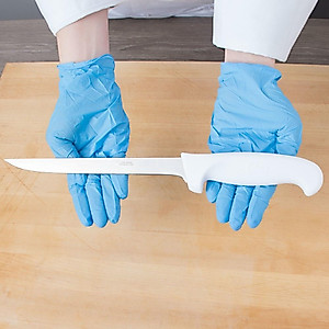 Soro Essentials- 8" Blade High Carbon Steel Narrow Fillet Knife with Polypropylene White Color Handle- Boning Knife Flexible Fillet Knives for Meat Fish Poultry Chicken