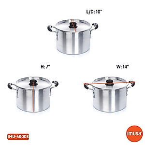 IMUSA USA, Silver IMU-60008 Aluminum Stock Pot with Lid 8 Quart