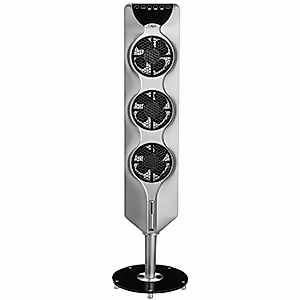 Ozeri 3x Tower Fan (44") with Passive Noise Reduction Technology, Grey
