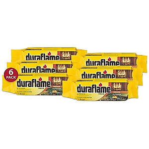 Duraflame 4.5 Pound 3 Hour Long Burn Time Indoor Outdoor Quick Light Fire Log for Camping, Firepits, Bonfires, and Fireplaces (6 Pack)