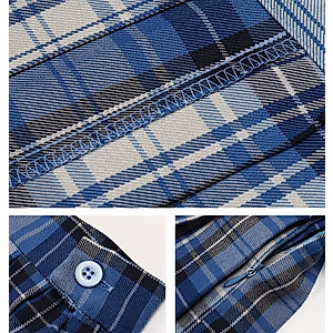 Women`s plaid short A line Skirts costumes (3XL, Blue mixed white black)