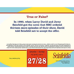 2021 Seinfeldia Trivia from the Show About Nothing Boxed Daily Calendar