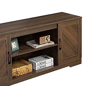 ZINUS Bennett TV Stand for TVs up to 65”, Farmhouse Style Entertainment Center, TV Stand with Storage, Living Room or Bedroom Furniture, Brown