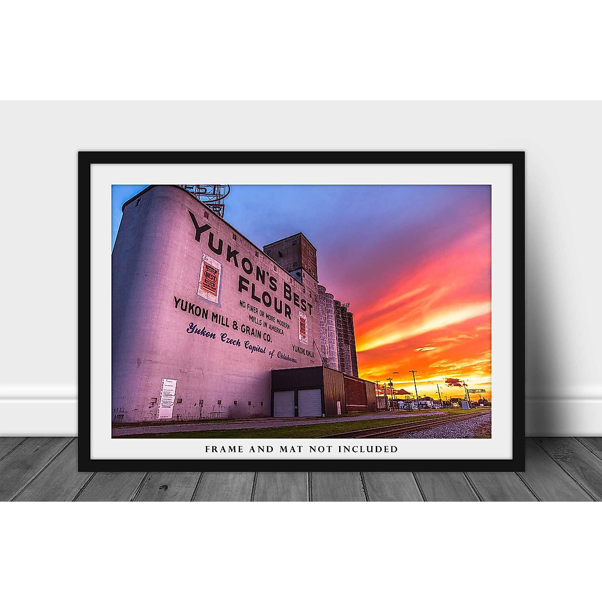 Route 66 Photography Print (Not Framed) Picture of Yukon's Best Flour Grain Elevator at Sunset in Yukon Oklahoma Country Wall Art Travel Decor (5" x 7")