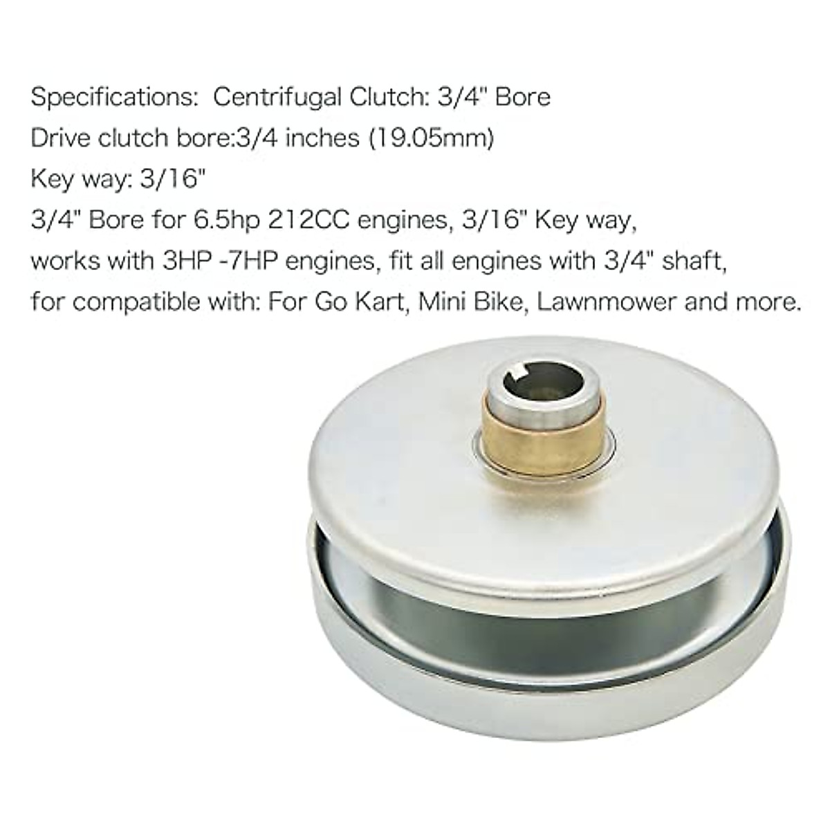 30 Series 6.5 HP 212CC Torque Converter Clutch Driver Pulley Go Kart/Mini Bike Comet Manco 3/4" Bore Max Torque Replaces,with 30 Series Go Kart Drive Belt Replace Manco 5959 / Comet 203589