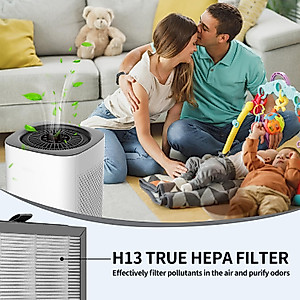 Slirceods PM1240B&AP2 Air Filter Replacement For Air Purifier Compatible with Priestley pm1240b For Airversa AP2 Air Purifier, 3-stage Filtration System, Pre-Filter, H13 Filter（4-Pack)