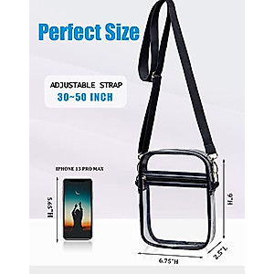 clear bag for stadium events - Clear Crossbody Purse Bag, with Adjustable Shoulder Strap for Women, Men(black)