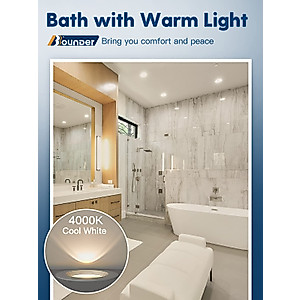 BBOUNDER 12 Pack 4 Inch LED Can Lights Retrofit Recessed Downlight, Baffle Trim, Dimmable, 8.5W=60W, 4000K Cool White, 650 LM, Damp Rated -No Flicker