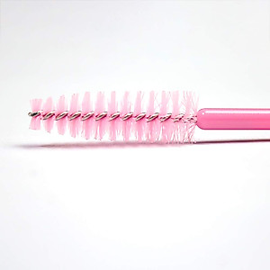 Eyelash Spoolie Brushes 100PCS Mascara Wands Eyebrow Brush Cleaner Applicator Makeup-Tools false Eyelashes Extension (Pink-100 Count)
