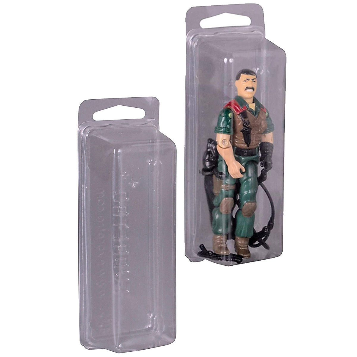 EVORETRO Loose Action Figure Display Case [50-Pack] Retro Plastic Blister Protective Case for 3.75 in Star Wars, Motu, Marvel, GI Joe Toy Figures, Scratch Resistant, Archive Grade, UV Resistant