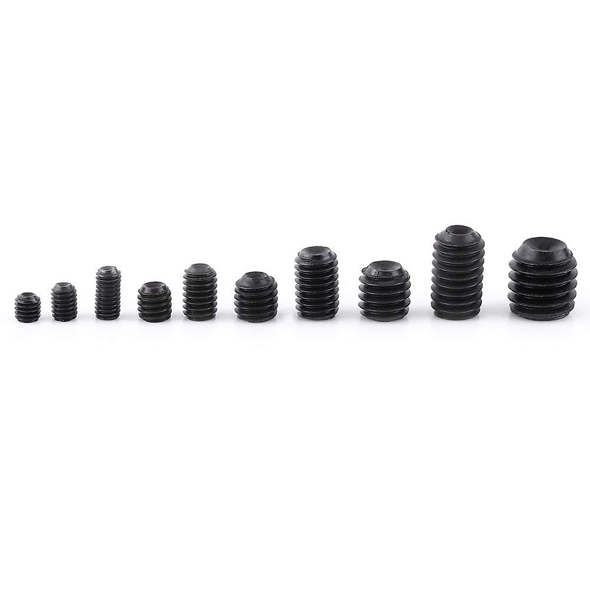 Screw Cup Assortment, Alloy Steel Hex Socket Head Grub Set Screw Cup Point Assortment Kit Insert Tools M3/M4/M5/M6/M8 200pcs with Box