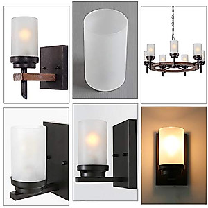 Anmytek 3 Pack Clear Frosted Glass Lamp Shade, Fixture Accessory Lampshade Replacement 1 5/8 inch Fitter, A00072