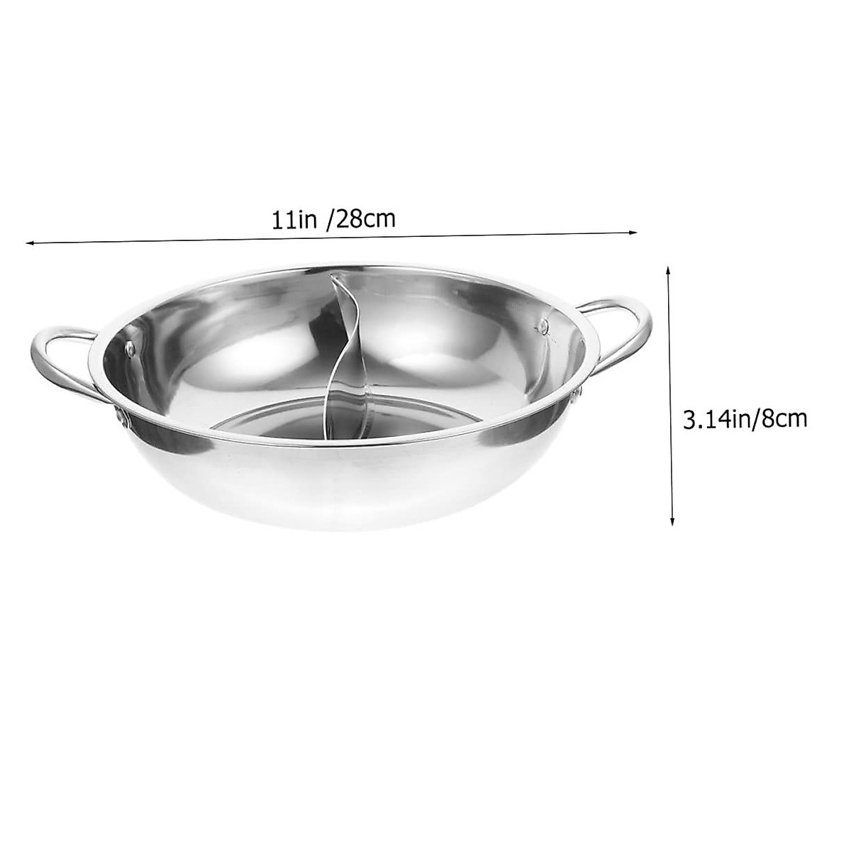 LABRIMP Stainless Steel Mandarin Duck Pot Hotpot Divider Salad Serving Pot Guitar Tremolo Springs Divided Hotpot Pan Korean Pots for Cooking Hotpot Pot Hot Pot Soup Base Monitor China