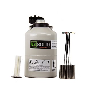 U.S.SOLID 6L Cryogenic Container Liquid Nitrogen Tank Semen Dewar with 6 Canisters Carry Bag