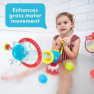 Yookidoo Toddler Kids Bath Toys (Ages 4-8) - Water Cannon Ball Blaster - Suction Cups to Any Bath Tub or Shower - Includes 5 Balls & Hoop to Shoot Through - Turn Bath Time into Endless Fun for Kids!