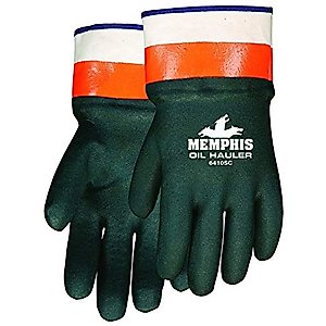 Memphis Glove Oil Hauler Dark Greenpremium Double Dip Pvc - 12 Pair