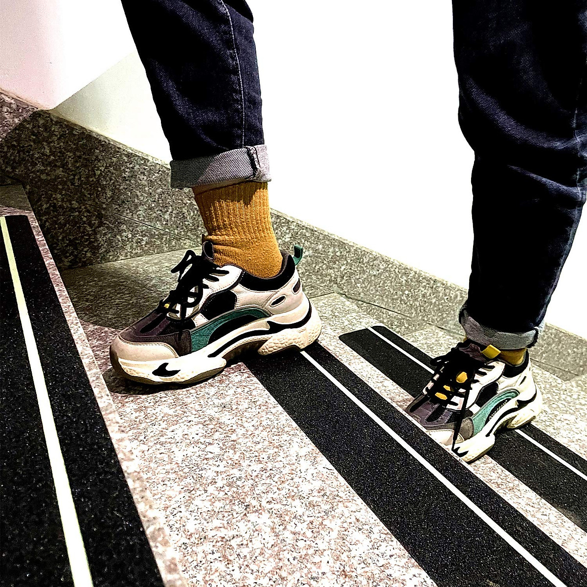 4" x 33Ft Grip Tape Anti Slip Traction Tape,Glow in The Dark Friction, Abrasive Adhesive Non Slip for Stairs, Indoor and Outdoor, Black Cosimixo