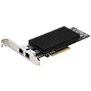 StarTech.com Dual Port 10G PCIe Network Adapter Card - Tehuti TN4010 10GBASE-T & NBASE-T PCI Express Network Interface Adapter 10/5/2.5/1GbE Multi Gigabit Ethernet 5 Speed NIC LAN Card (ST10GSPEXNDP)