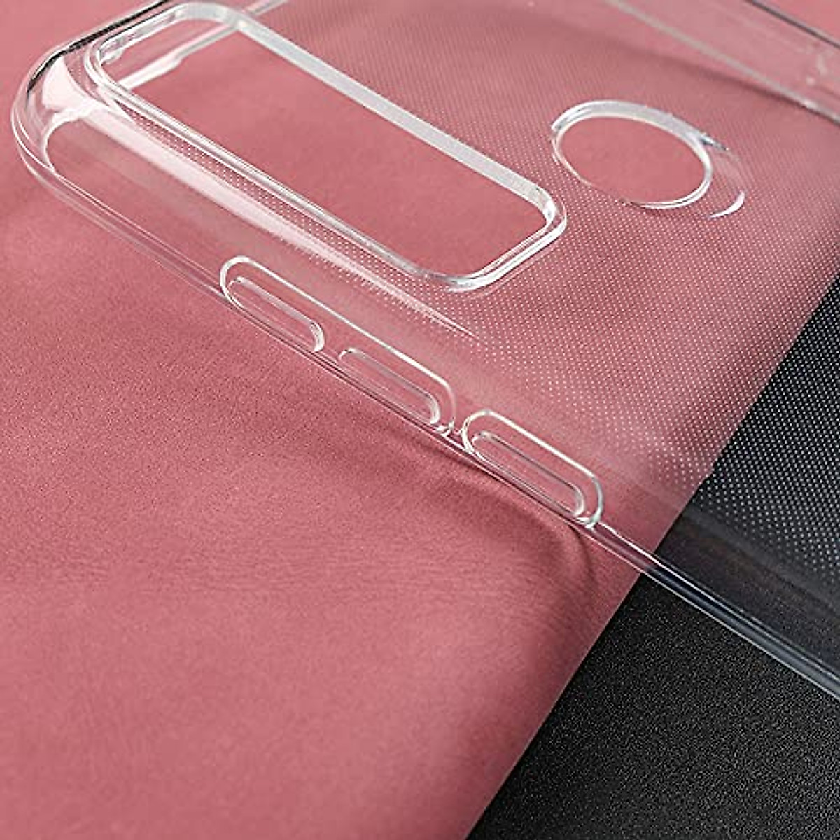 Ytaland for TCL 20 SE Case, with 2 x Tempered Glass Screen Protector. Crystal Clear Silicone Shockproof TPU Bumper Protective Phone Case Cover