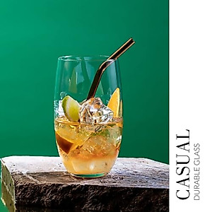 Krosno Water Juice Drinking Glasses | Set of 6 Pieces | 17.2 oz | Blended Collection | Ideal for Home, Restaurant, Events & Parties | Dishwasher Safe