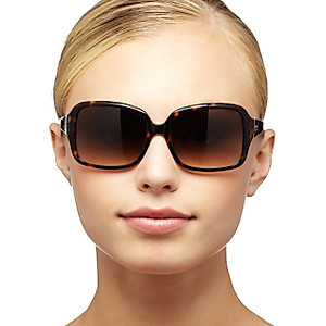 Kate Spade New York Women's Lulu Rectangular Sunglasses, Tortoise Gold Frame/Brown Gradient Lens, 54 mm