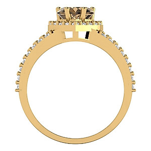 Clara Pucci 1.75ct Heart Cut Solitaire Genuine Champagne Simulated Diamond Engagement Promise Anniversary Bridal Ring 18K Yellow Gold 5