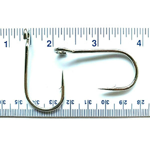 100 Gerry's Tackle 9171 6X Strong Nickel Plated Open Eye Siwash Hooks Size 4/0