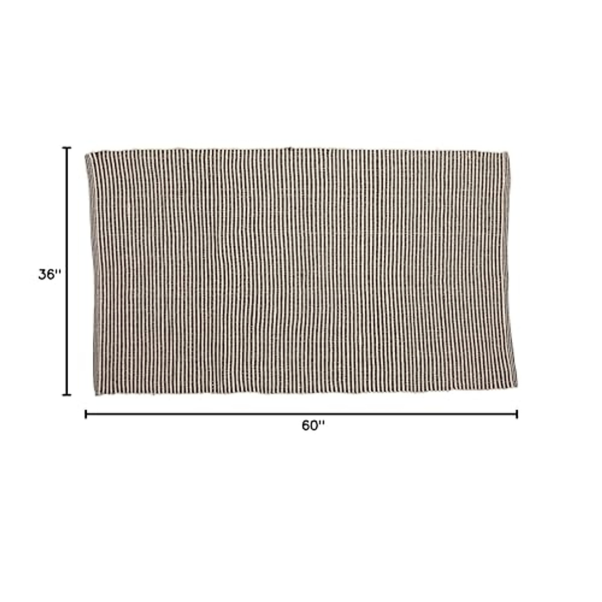 Creative Co-Op 3' x 5' Black & White Cotton Striped Dhurrie Rug