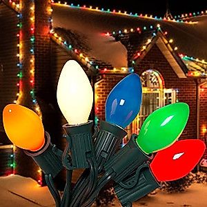 Konictom C7 Bulbs Christmas Lights - 25ft C7 Multi Color LED String Lights - Fairy Lighting for Outdoor, Indoor, Garden, Yard, Party, Home, Wreath, Garland, Christmas Tree Decorations