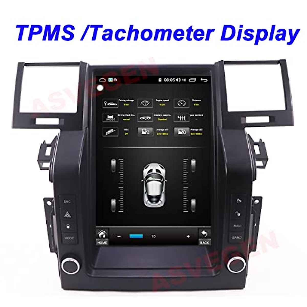 ASVEGEN 12.1 Inch Touch Vertical Screen Android 10.0 Car Stereo GPS Navigation for Land Rover Range Rover Sport 2005-2009, 4+64G