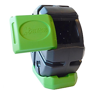 FCMP Outdoor Half Size Rolling 19-Gallon Single Chamber Batch Tumbling Composter - Outdoor Rotating Garden Compost Bin, Black & Green