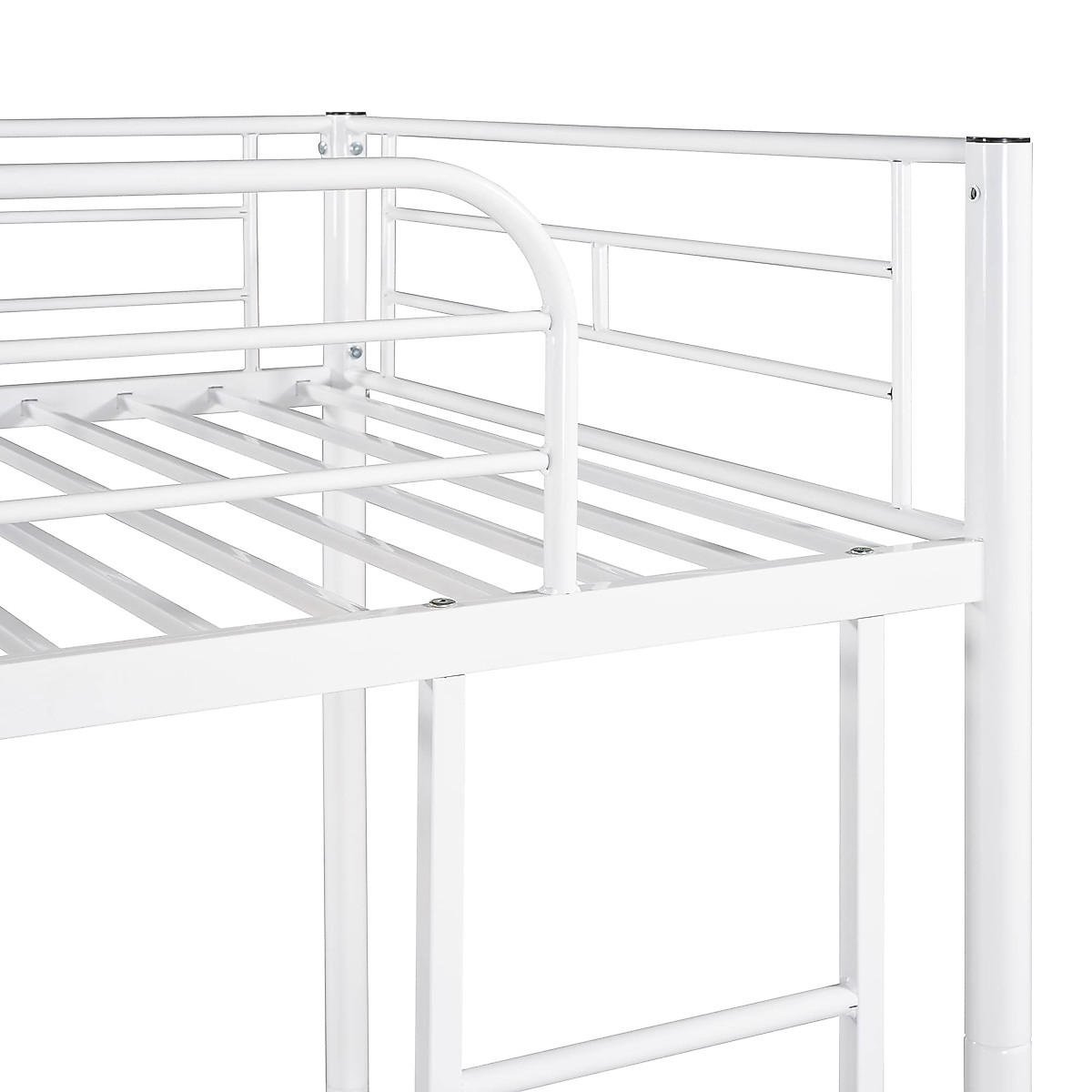 Bunk Bed,Twin Over Twin Metal Bunk Bed,Metal Bunk Bed Twin with 2 Ladder and Safety Rail,Space Saving,for Kids Boys Girls Teens Adults(White)