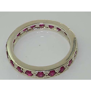 LetsBuyGold 925 Sterling Silver Real Genuine Ruby Womens Promise Ring - Size 9