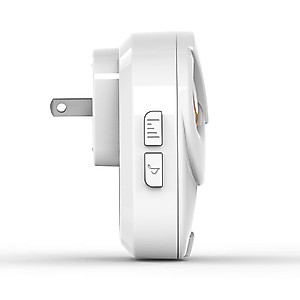 Extra Wireless Plug-in Receiver for HTZSAFE Wireless Alarms- Up to 32 Zones and 35 Optional Melodies- 4 Adjustable Volume Levels,White