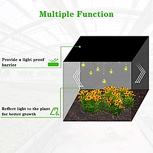 iPower 10 x 10 ft Black and White Panda Hydroponics Poly Film 5.5 Mil Highly Reflective, Waterproof Plastic Sheeting, for DIY Grow Rooms, 10 X 10ft, Greenhouse