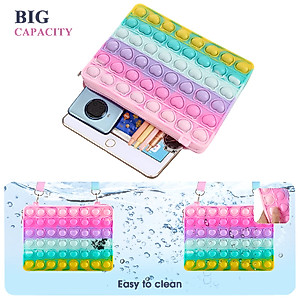 UOYHXQ Girls Toys - Pop Shoulder Purse, Rainbow Girls Purse Fidget Toy for Girls 4-12, Fidget Purse School Supplies, Push Bubble Fidget Toy Birthday Return Gift for Girl