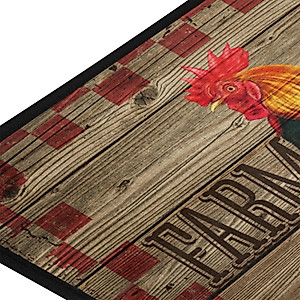 ALAZA Rooster Kitchen Floor Mat Farmhouse Kitchen Non Slip Comfort Mat 39x20 inches