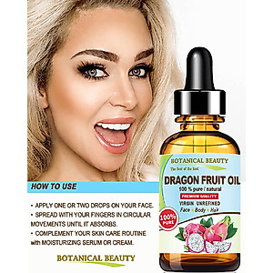 DRAGON FRUIT SEED OIL 100% Pure Natural Virgin Unrefined Cold-Pressed Carrier Oil 0.5 Fl.oz.- 15 ml for FACE, SKIN, DAMAGED HAIR, NAILS by Botanical Beauty