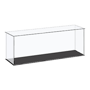 MECCANIXITY Acrylic Display Case Plastic Box Cube Storage Box Clear Small Assemble Dustproof Showcase 16.1x4.3x6.1 Inch for Collectibles Items