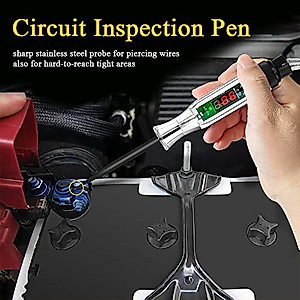 Automotive Test Light, 3-24V DC Digital Light Tester with Voltmeter, Test Light with Extended Spring Wire, Heavy Duty Auto Circuit Tester, Automotive Fuse Tester for Various Vehicles