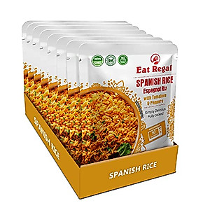 Eat Regal Spanish Style Rice In Hood & Tray, Ready To Eat in 90 Seconds, Microwavable in just 90 Seconds, Nutritious & Delicious 8.8 Ounce (Pack of 8)
