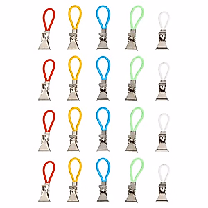 Cabilock 20pcs Kitchen Hook Cupboards Loops Home Travel Clips Dishcloth for Hangers Towels Clip Hanging Holder Laundry Cloth Clothes Towers Hanger Towel Metal Tea Bathroom