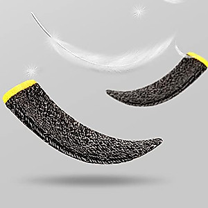 Gaming Finger Sleeves for Mobile Gaming, 0.3mm Silver Fiber, Smooth Operation, Anti-Sweat, Extremely Thin, Nuozme Finger Sleeves Fit Mobile Phone Tablet Devices, 8 PCS (Black)